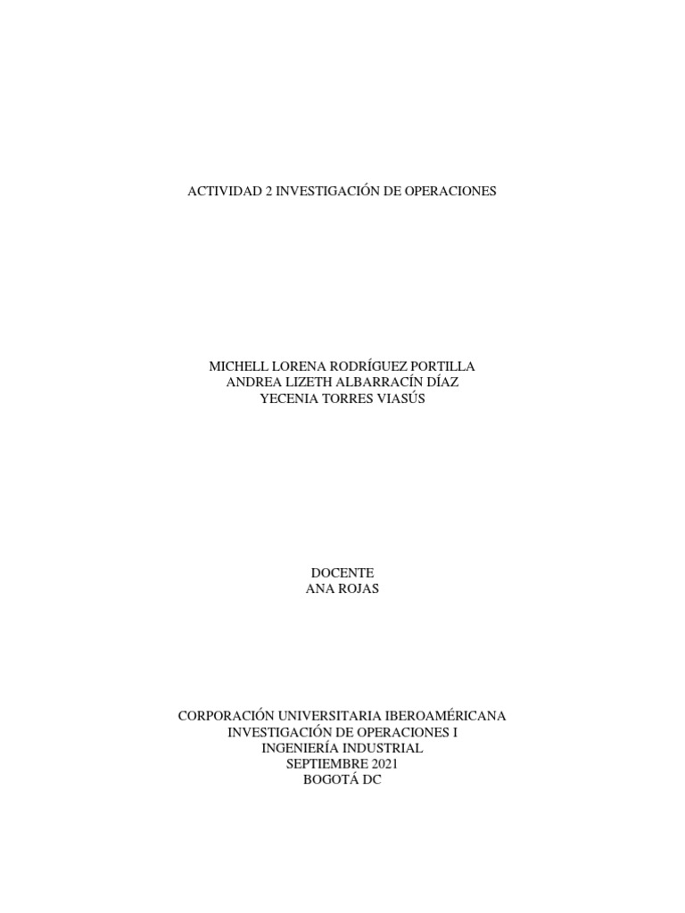ACTIVIDAD 2 INVESTIGACIÓN DE OPERACIONES (1) - Comprimido | PDF