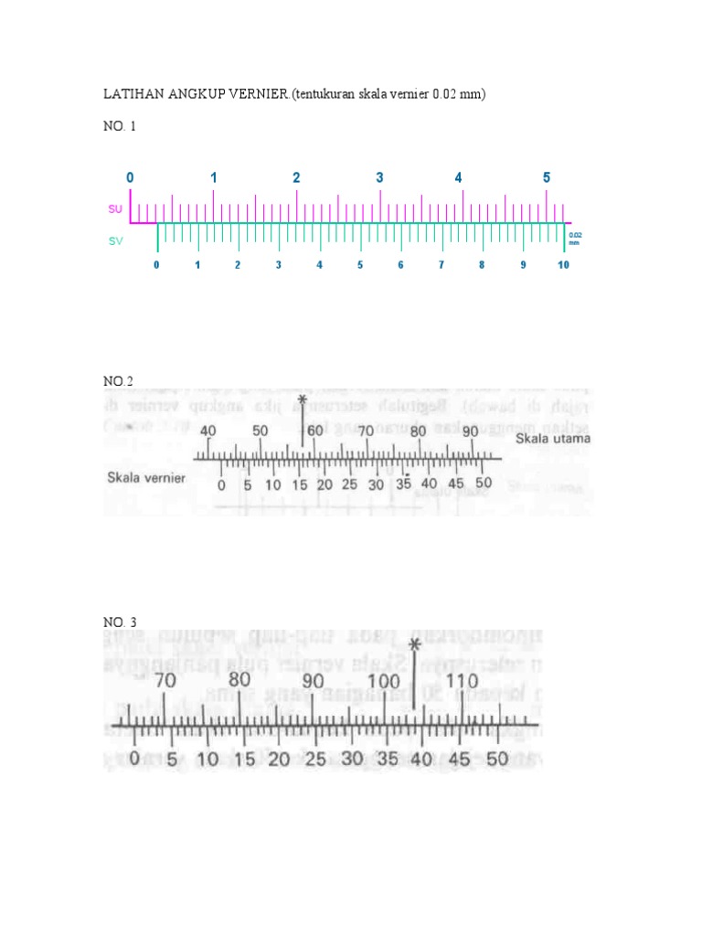 Latihan Angkup Vernier Skala 0.02 & 0.05 mm | PDF