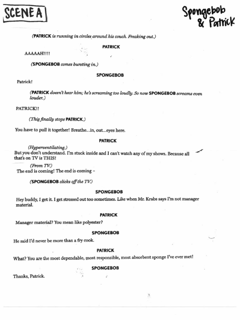 Spongebob Callback Sides | PDF