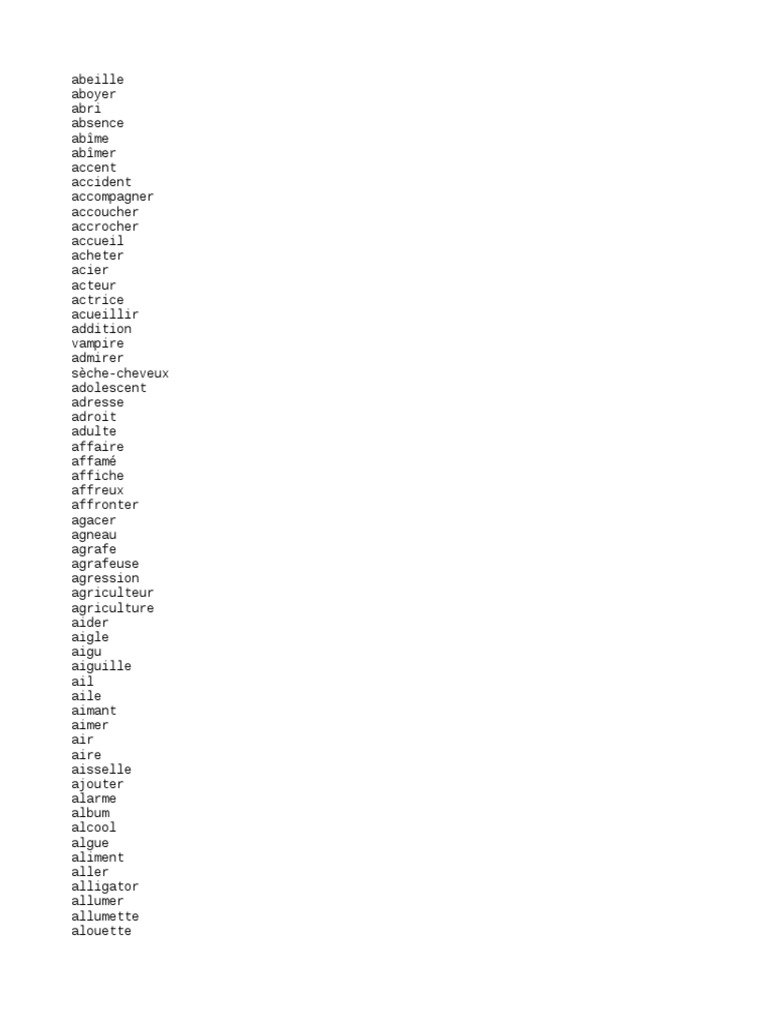 Liste de mots Pictionary à deviner | PDF