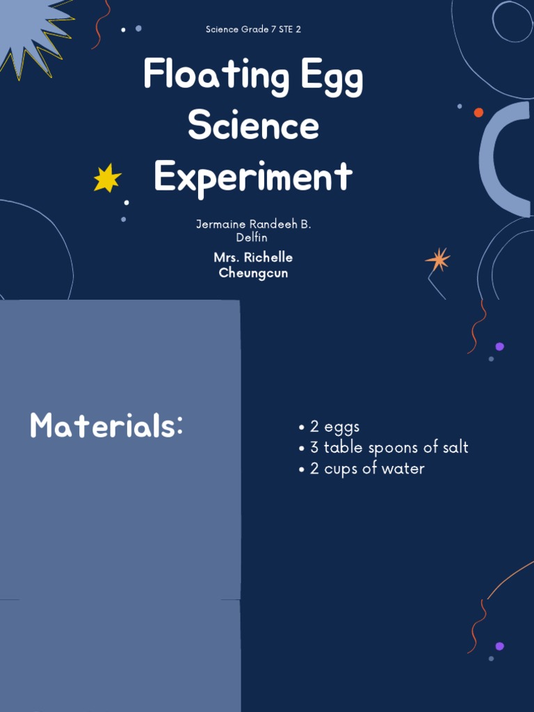 Floating Egg Science Experiment | PDF