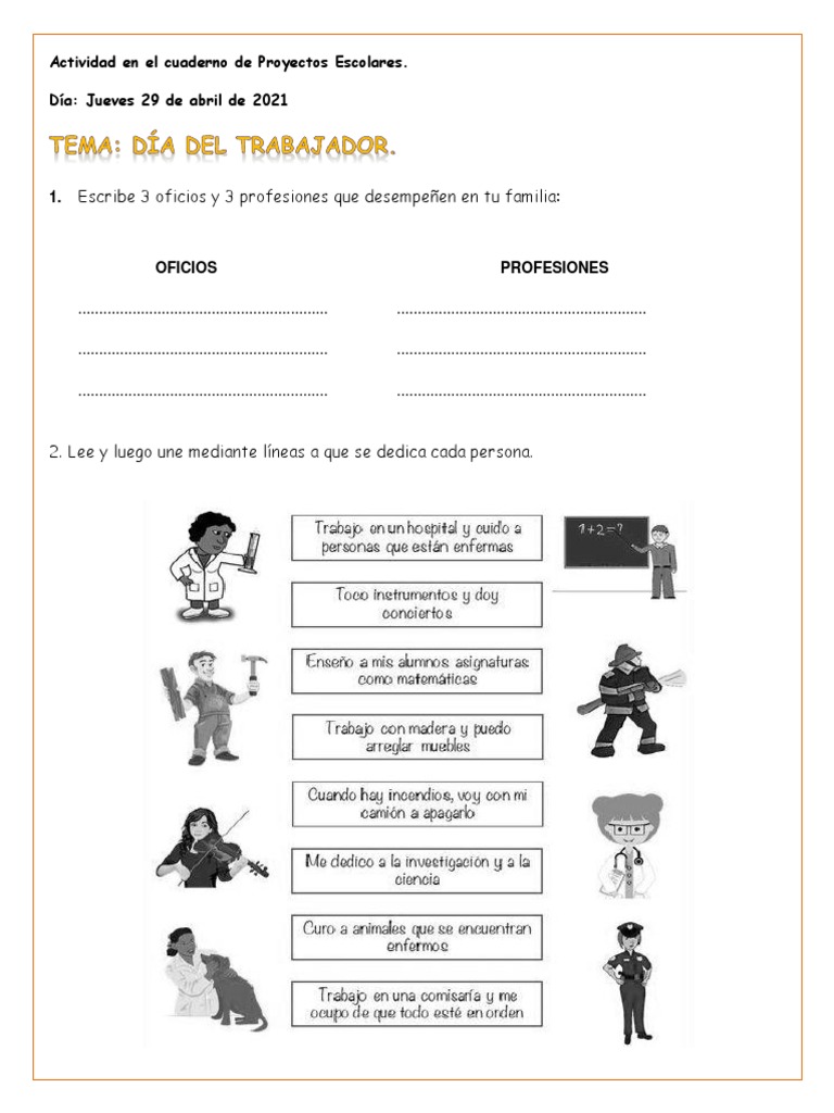 Actividad Dia Del Trabajador | PDF