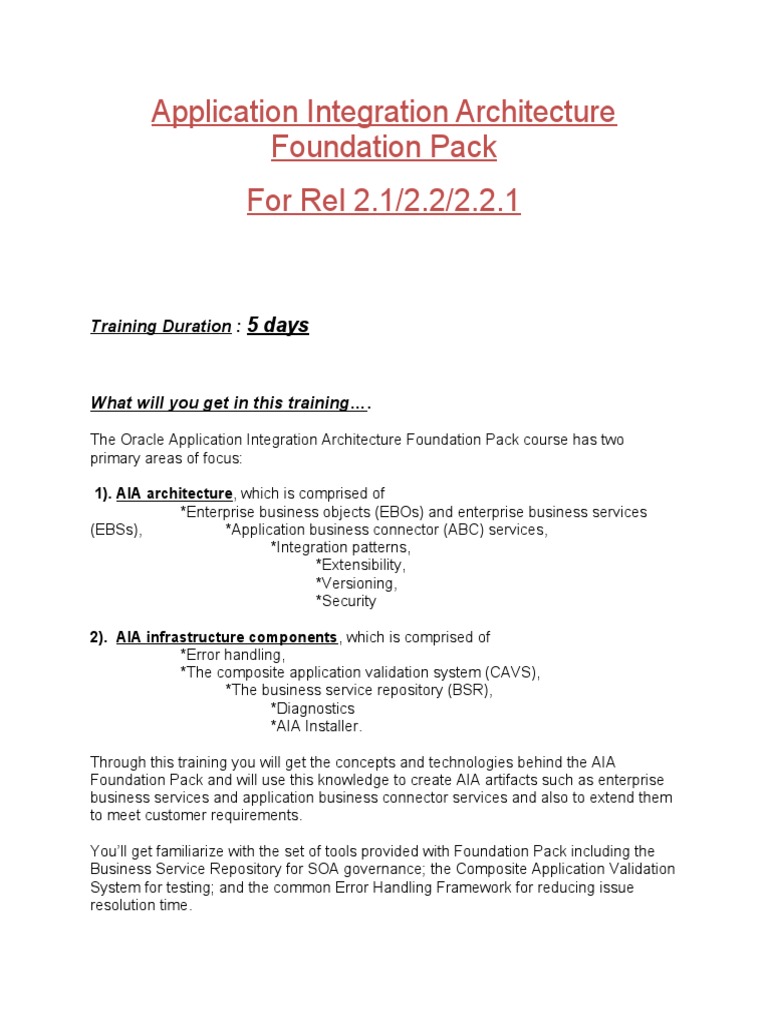 Application Integration Architecture Foundation Pack | PDF | Business | Service Oriented ...
