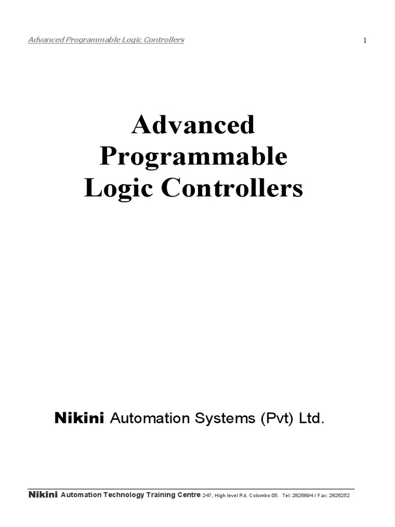 Advanced PLC Note | Download Free PDF | Programmable Logic Controller ...