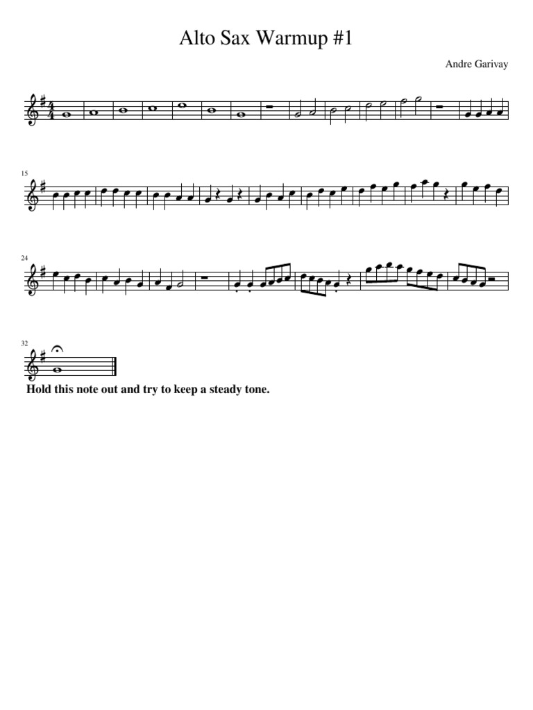 Alto Sax Warmup 1 | PDF