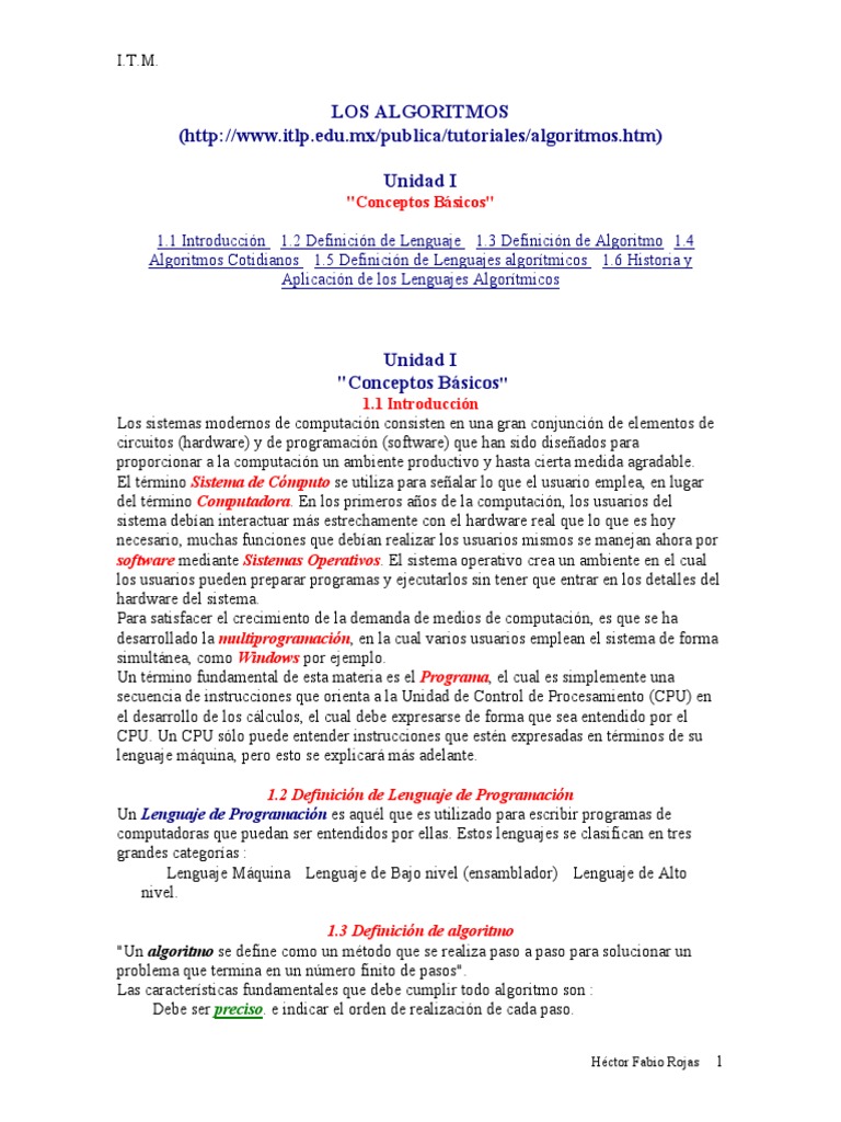 Los Algoritmos | PDF | Lenguaje de programación | Algoritmos