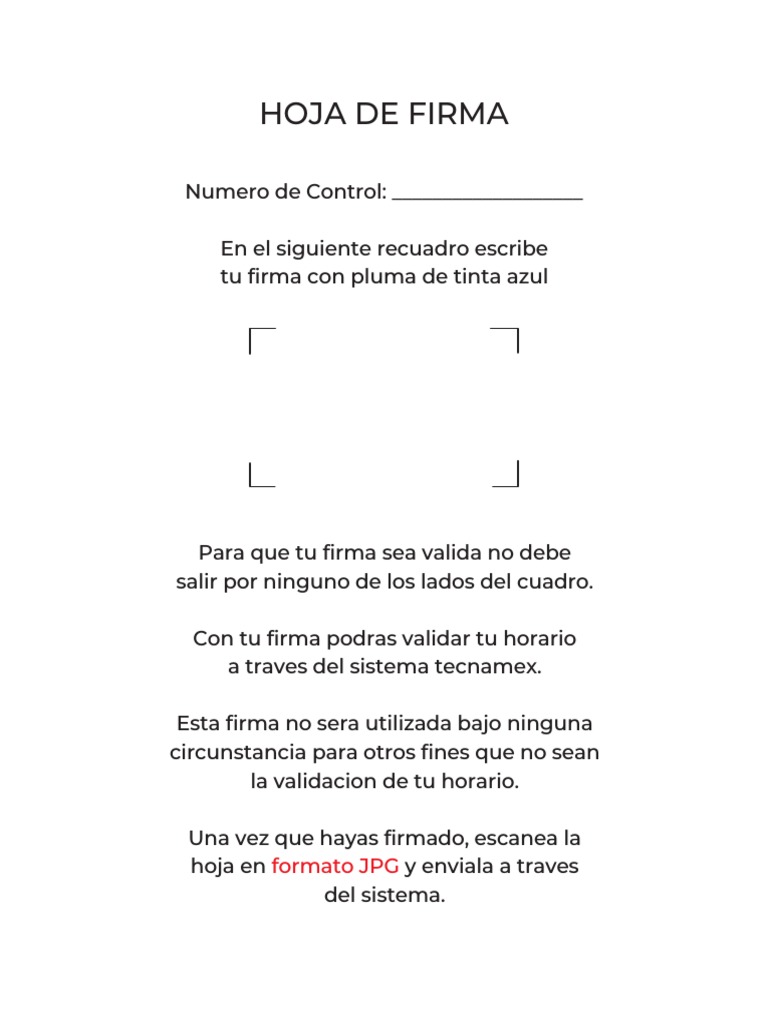 Instrucciones para Hoja de Firma | PDF