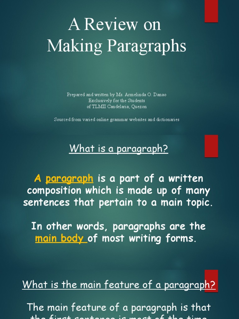 A Review On Making Paragraphs | PDF | Paragraph | Linguistics