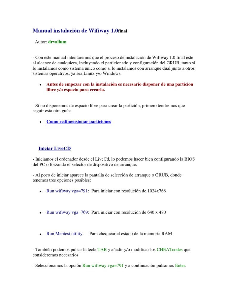 Tutorial Wifiway 1 | PDF | Equipo de oficina | Tecnología de sistema ...