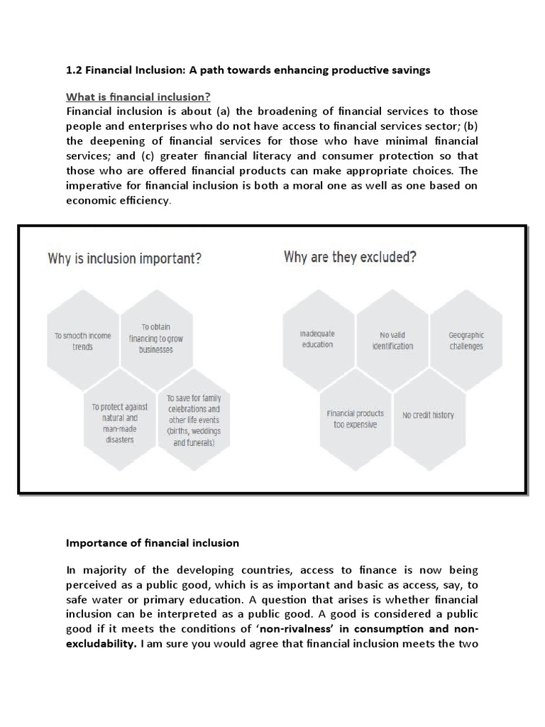 What Is Financial Inclusion?: 1.2 Financial Inclusion: A Path Towards ...