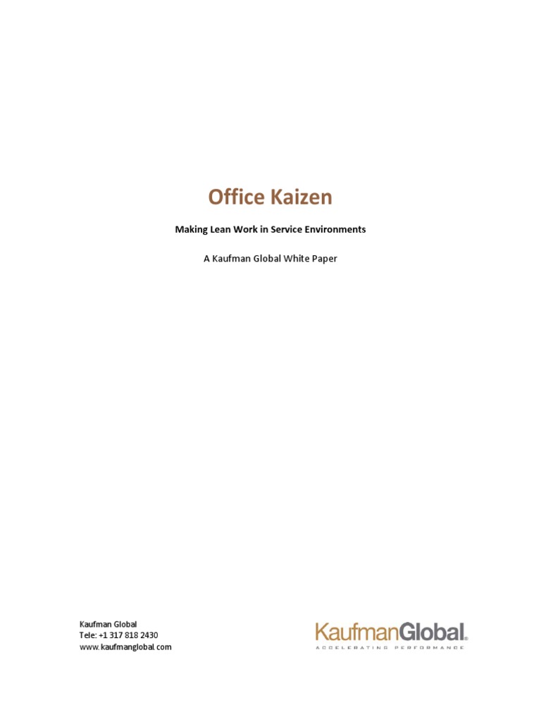 Office Kaizen: Making Lean Work in Service Environments | PDF | Lean ...