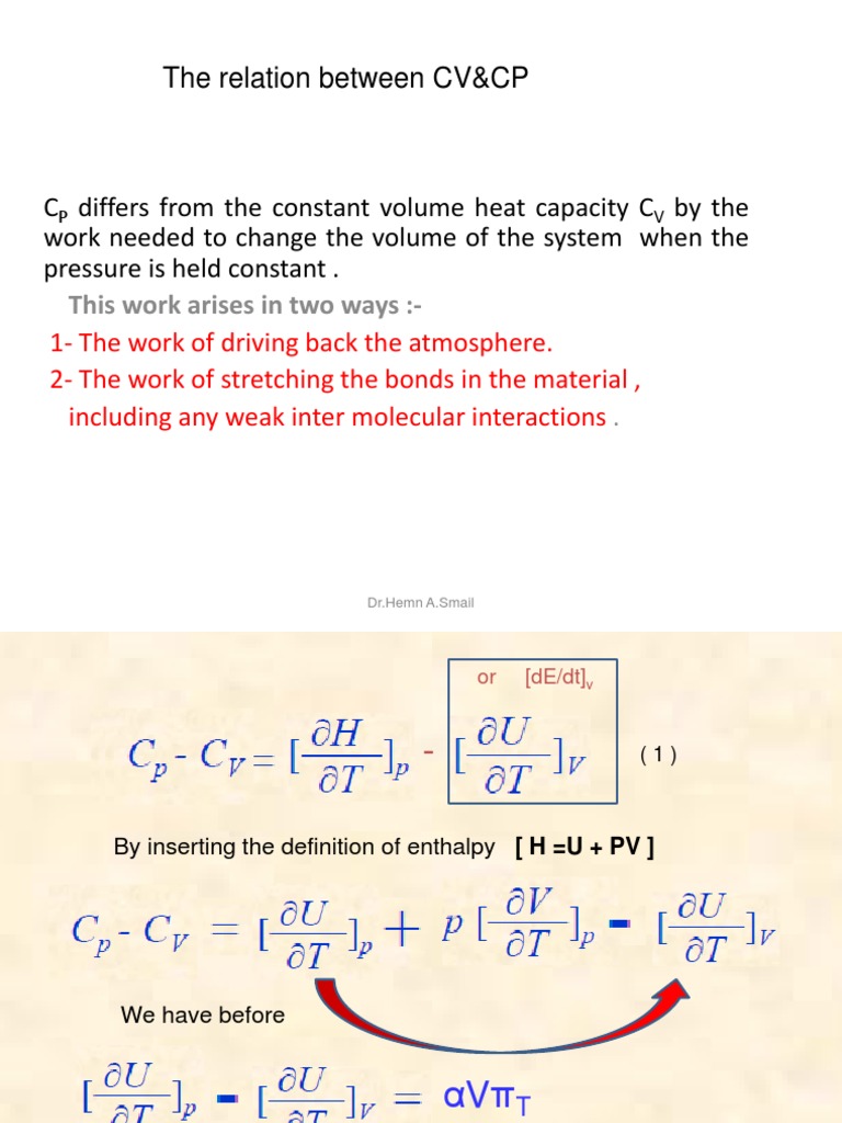 2-The Relation Between CV&CP | PDF | Physical Quantities | Classical ...