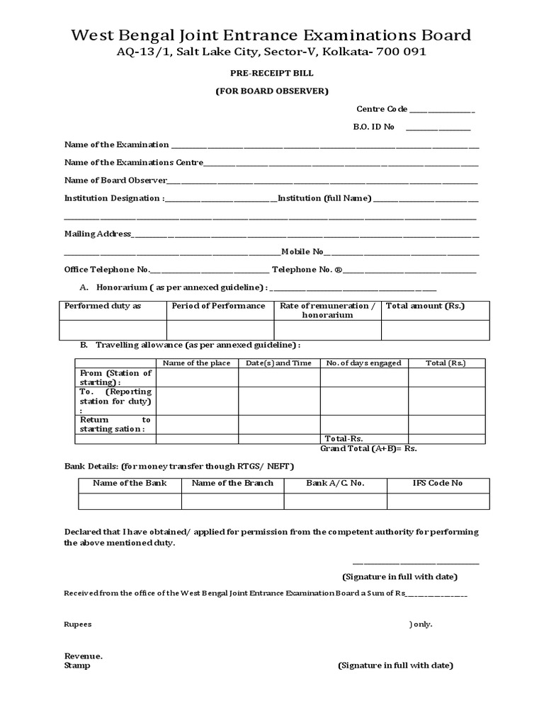 Pre Receipt Bill | PDF | Payments | Government Finances