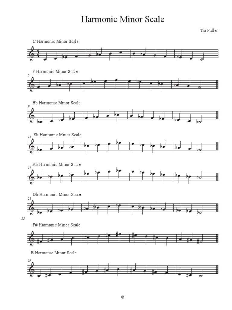 Harmonic Minor - Score | Download Free PDF | Musical Scales | Pitch (Music)