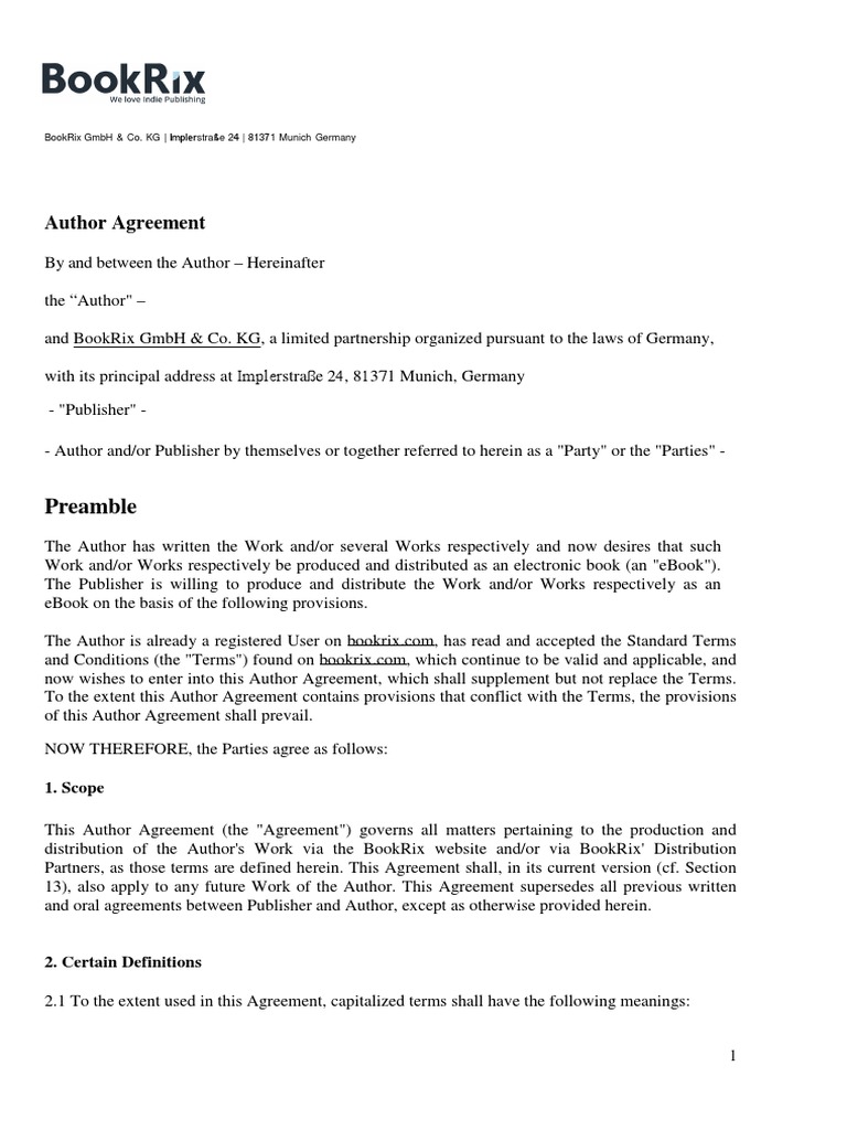 Author Agreement: Preamble | PDF | Taxes | Publishing
