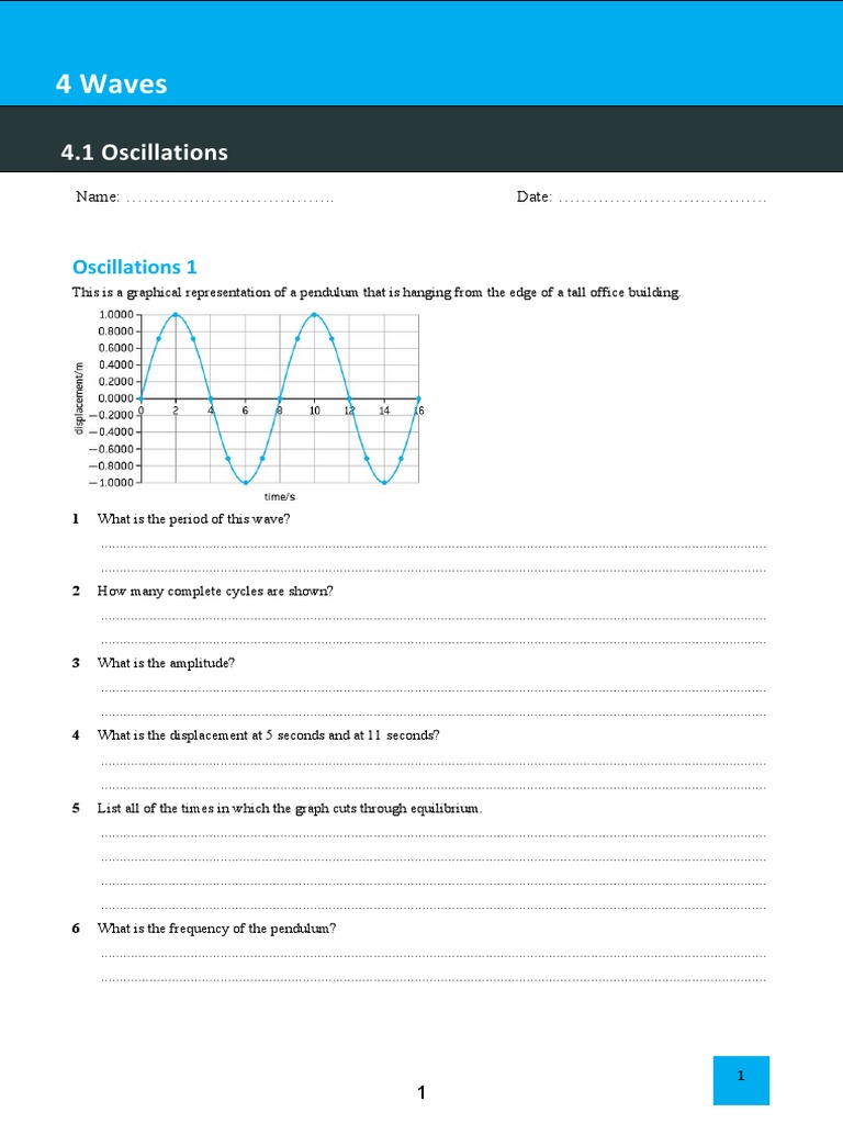 4 Waves: 4.1 Oscillations | PDF | Waves | Polarization (Waves)