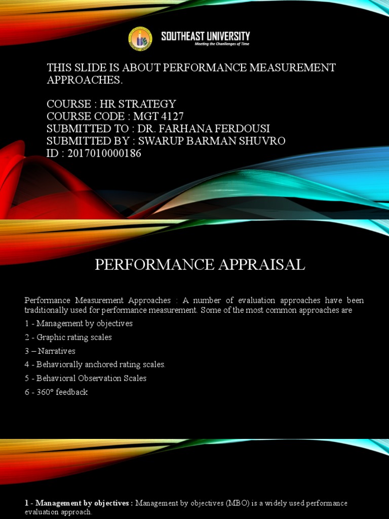 Performance Measurement Approaches Pdf Performance Appraisal Evaluation