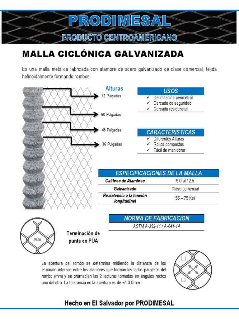 Ficha Tecnica Malla Ciclon | PDF