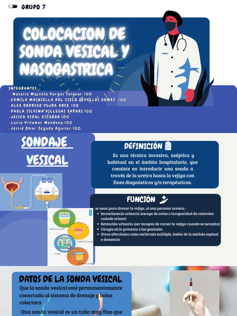 Colocacion De Sonda Vesical Y Nasogastrica Pdf Vejiga Urinaria