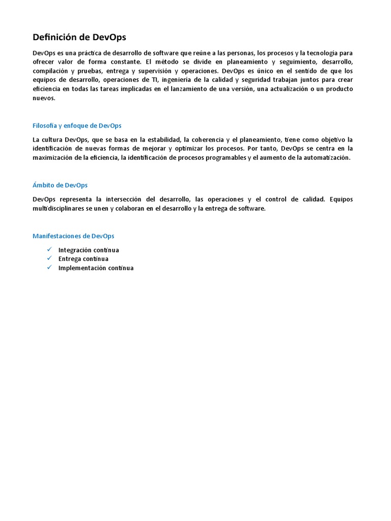 Definición de DevOps | PDF | Software | Desarrollo de software