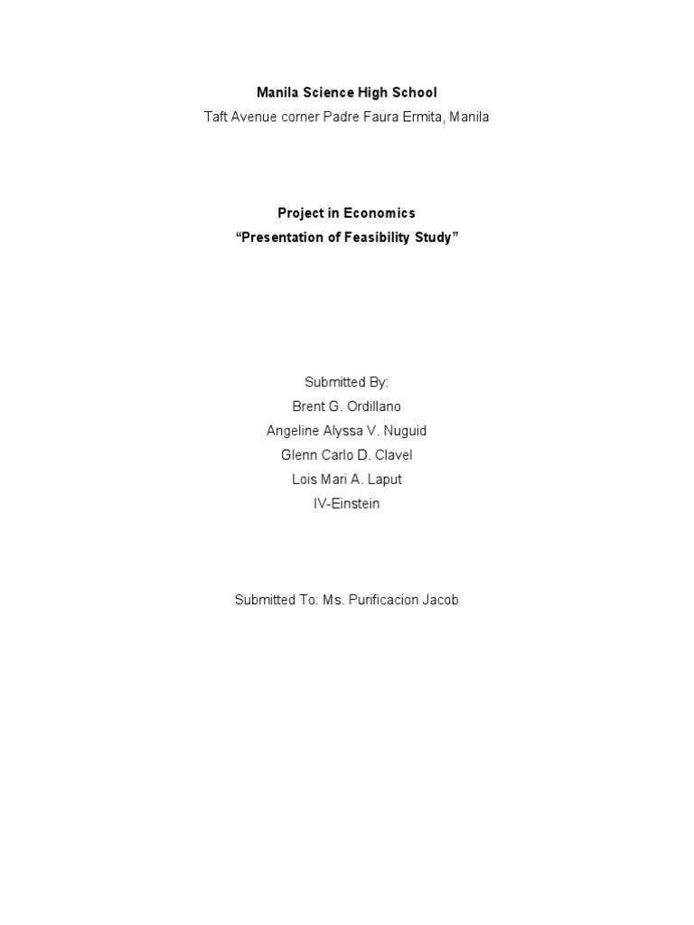 Business Proposal Project Economics 2010 | PDF | Finance & Money ...