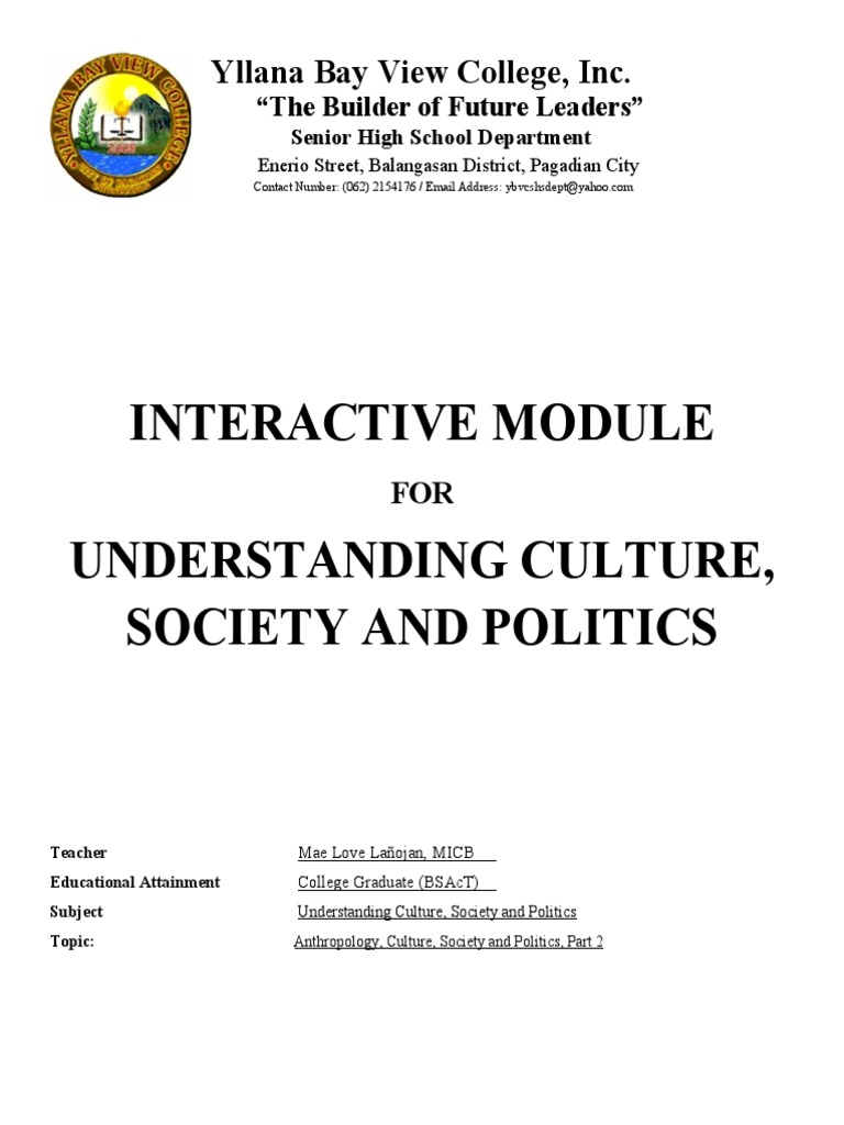 (UCSP) Module 3 (A1, A2, A3, A4) | PDF | Sociology | Social Sciences
