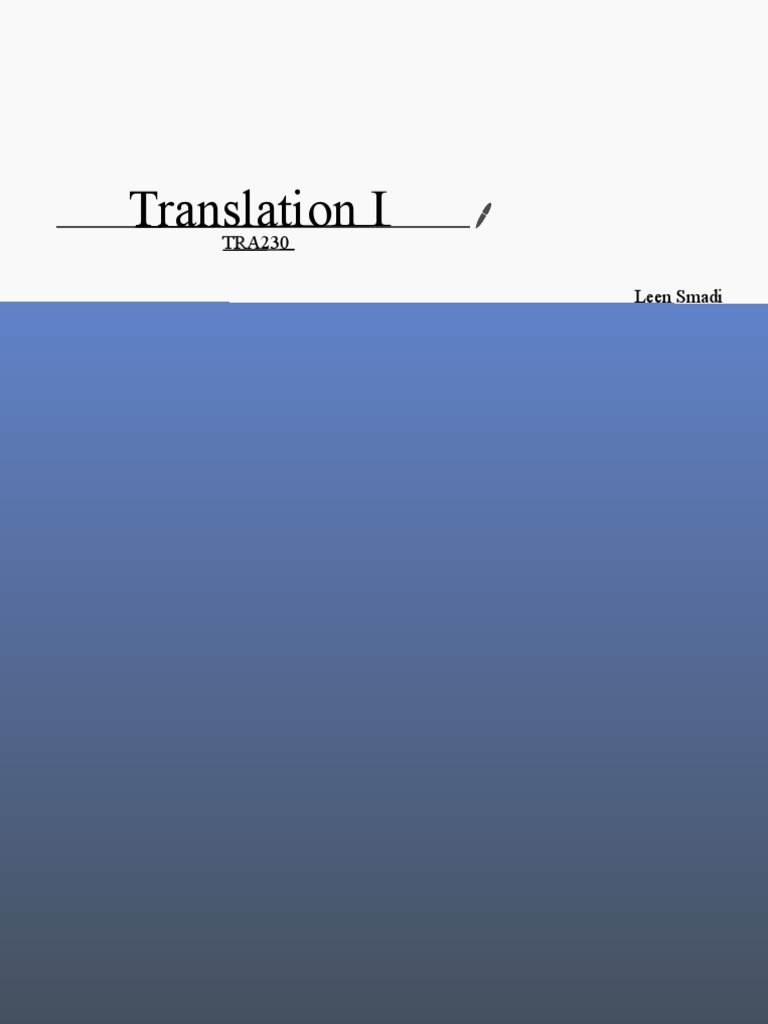 TRA230 Leen Smadi | PDF | Translations | Communication