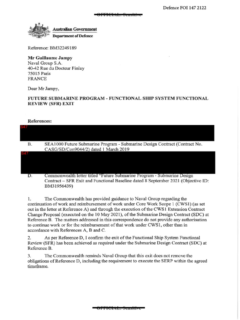 Defence FOI 147 2122 - Documents Approved For Releas | PDF
