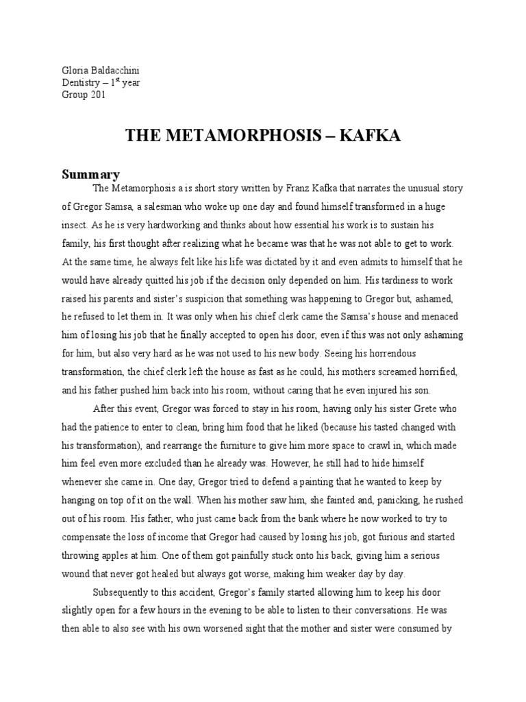 The Metamorphosis - Kafka | PDF | The Metamorphosis