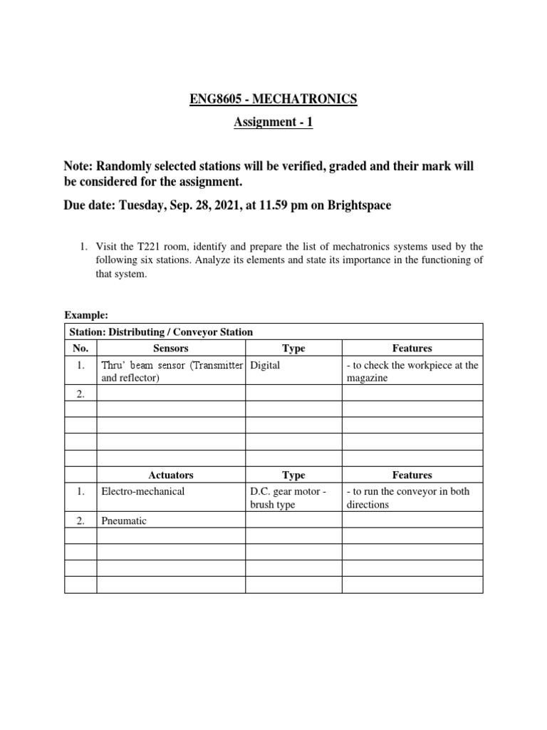 Assignment - 1 Mechatronics | PDF | Actuator | Electric Motor