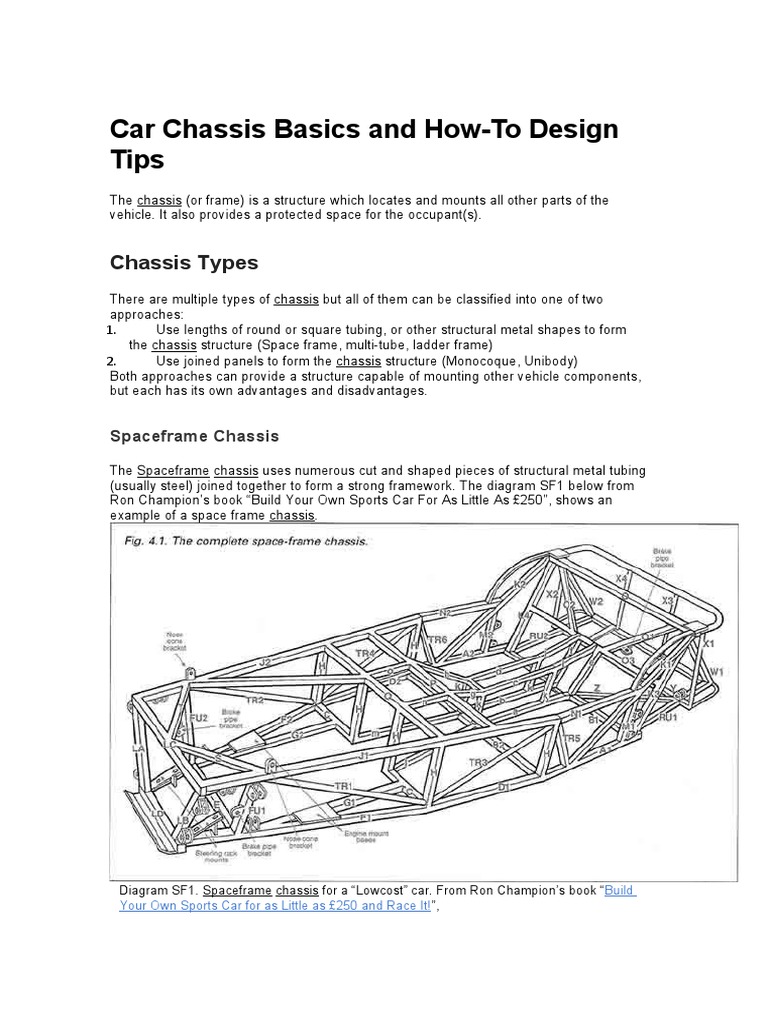 Car Chassis Basics and How | PDF | Pipe (Fluid Conveyance) | Mechanical ...