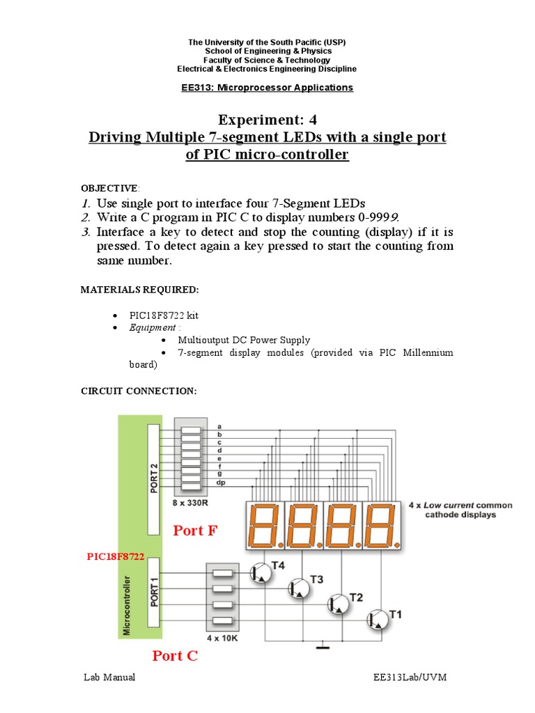 Experiment: 4 Driving Multiple 7-Segment Leds With A Single Port of Pic ...