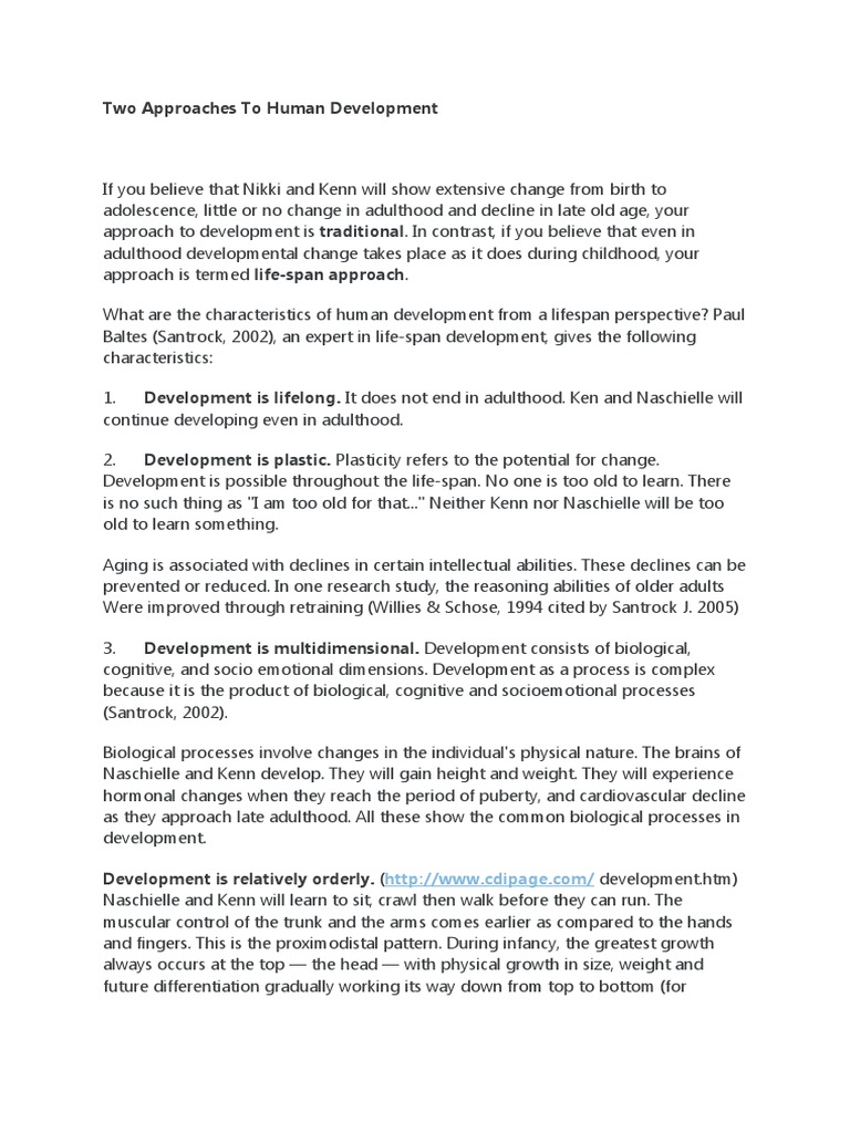 Traditional vs. Lifespan Development Approaches | PDF | Developmental ...