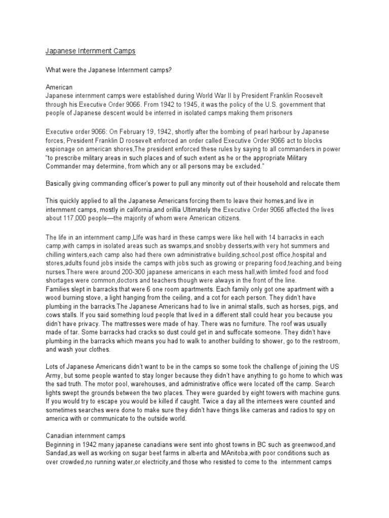 Japanese Internment Camps | PDF | Internment Of Japanese Americans ...