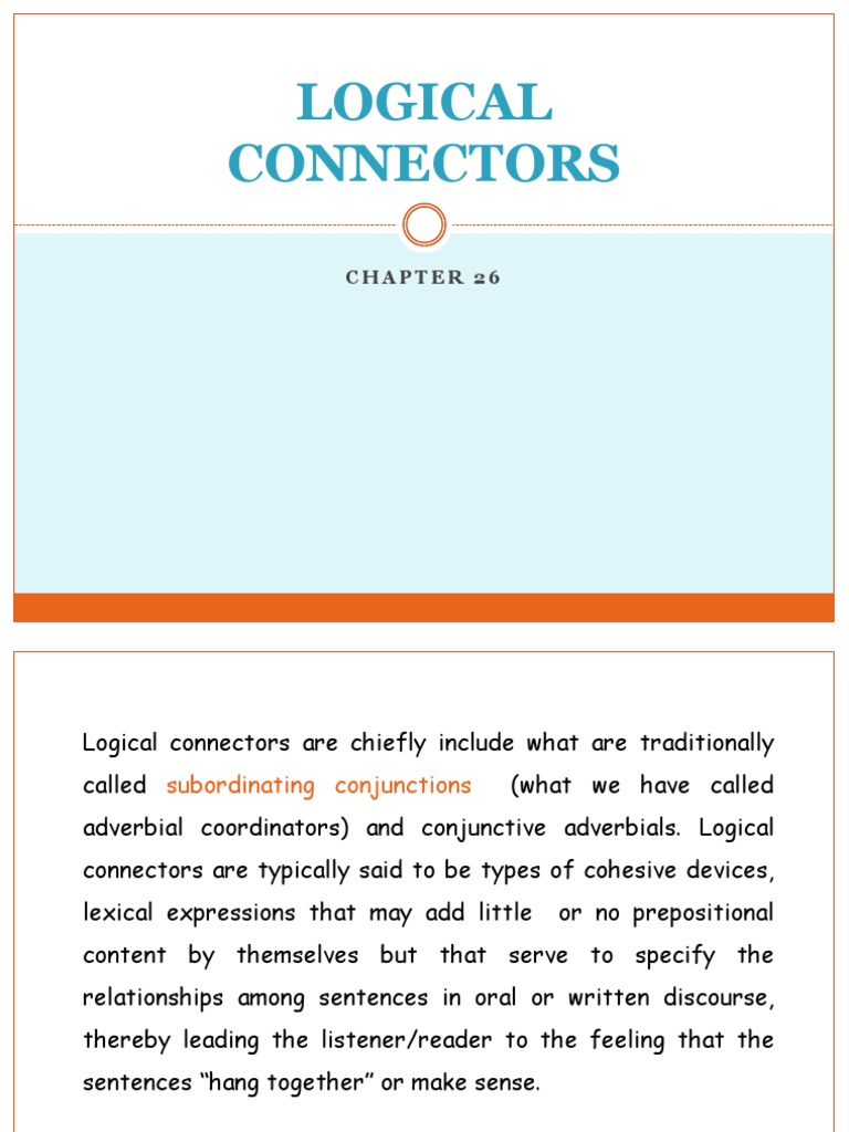 Logical Connectors | PDF | Preposition And Postposition | Comma