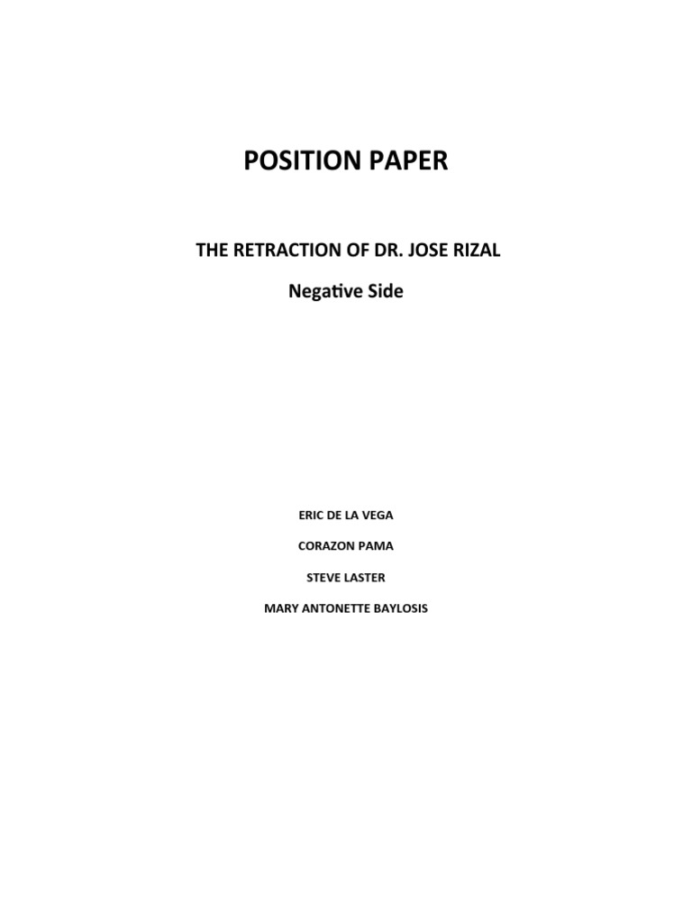 THE RETRACTION OF DR. JOSE RIZAL (NEGATIVE SIDE | PDF
