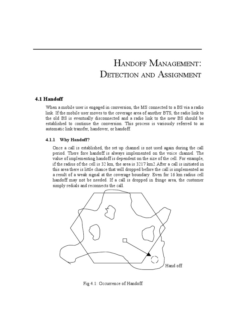 DETECTION AND ASSIGNMENT OF HANDOFFS | PDF | Computer Network | Wireless