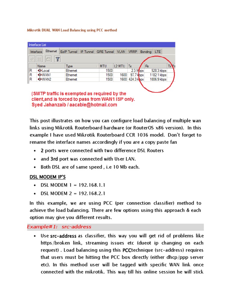 Configuring Load Balancing of Multiple WAN Links Using Mikrotik ...