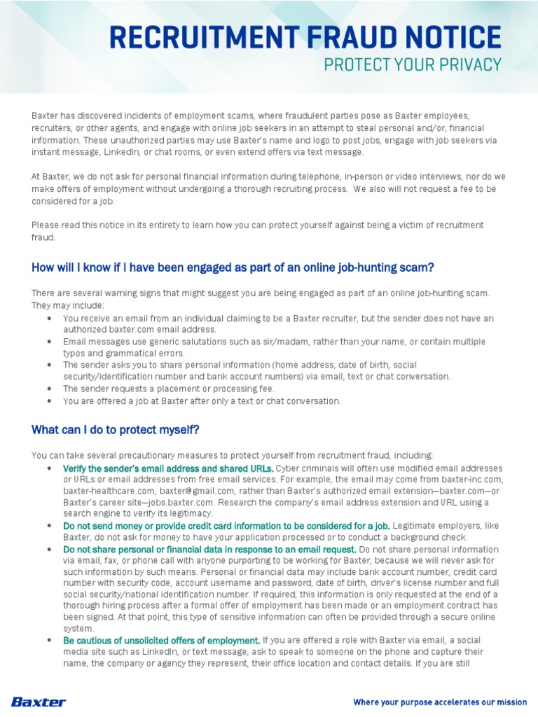 Recruitment Fraud Alert FINAL | PDF | Recruitment | Fraud