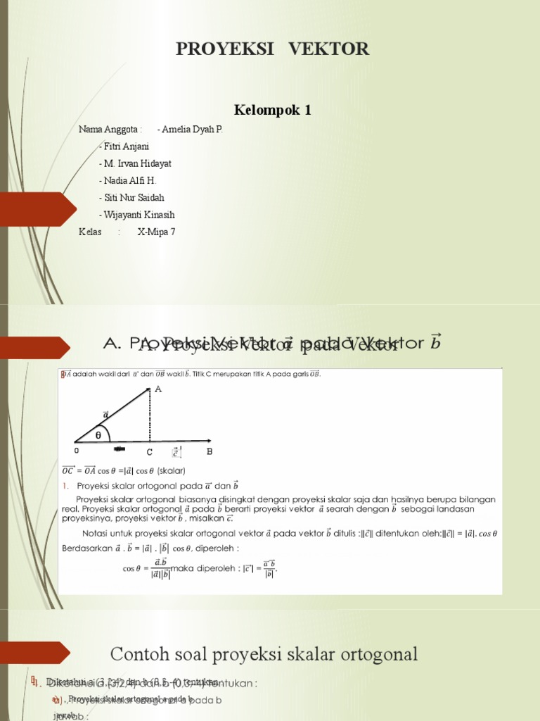 Proyeksi Vektor Ortogonal dalam Matematika | PDF