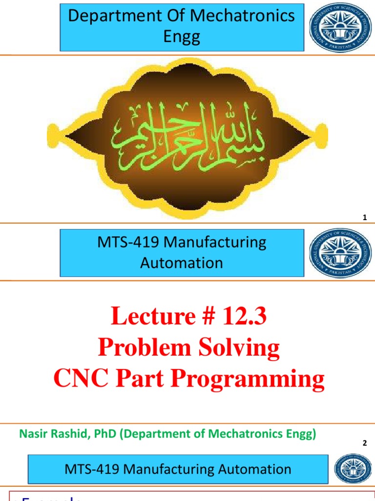 Lec # 12.3 Problem Solving CNC Part Programing (Week#12) | PDF ...