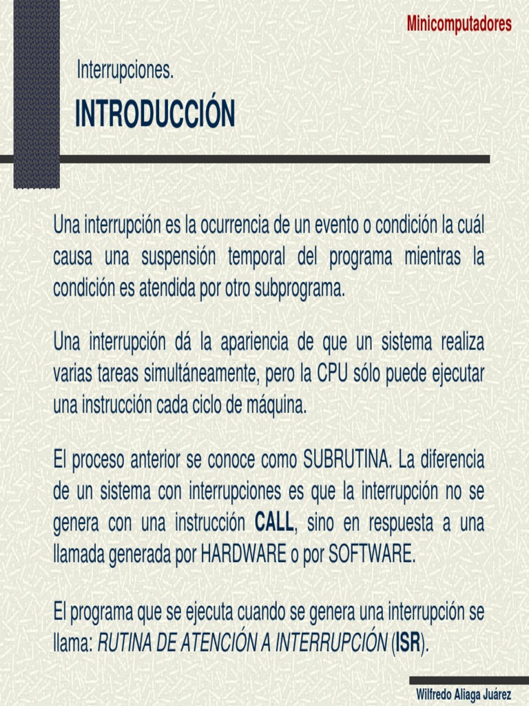 Interrupciones | PDF | Bios | Unidad Central de procesamiento