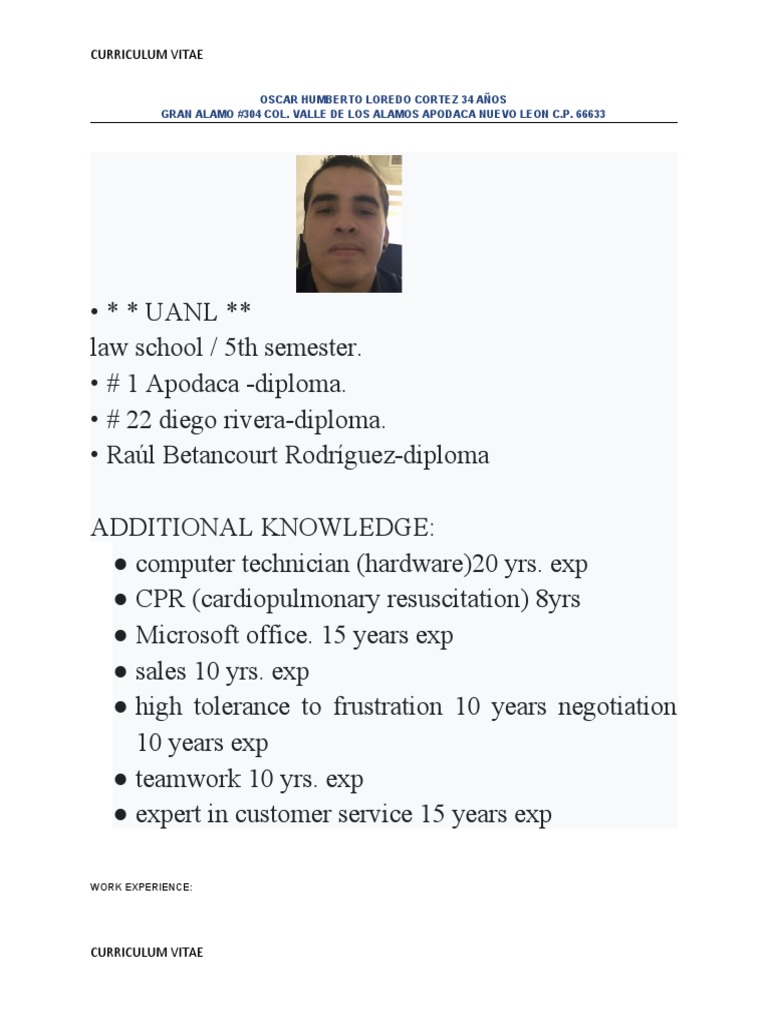 Oscar CV | PDF | Insurance | Payments