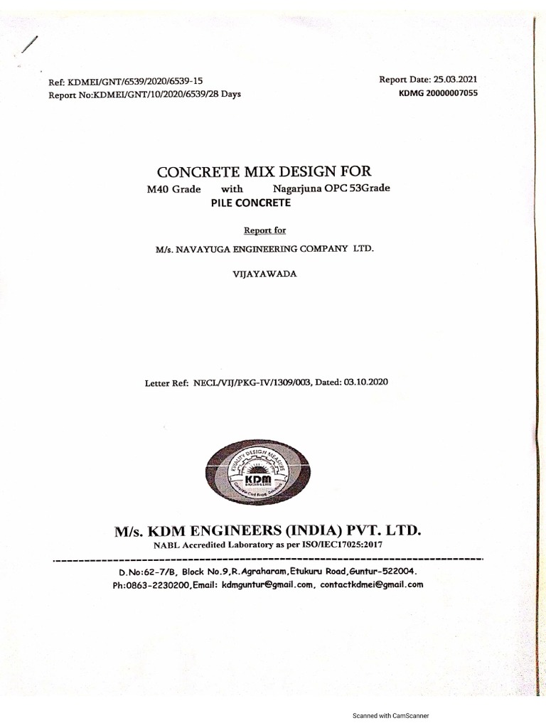 Navayuga-Kdm Lab - M40 Pile | PDF