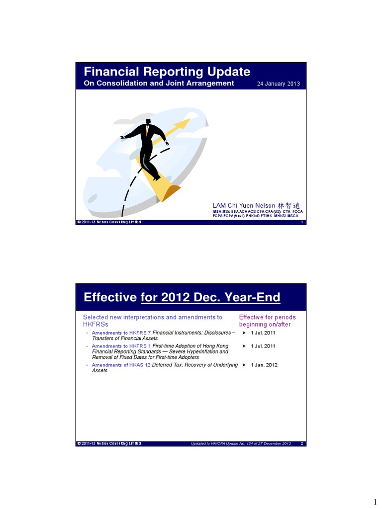 Financial Reporting Update: On Consolidation and Joint Arrangement ...