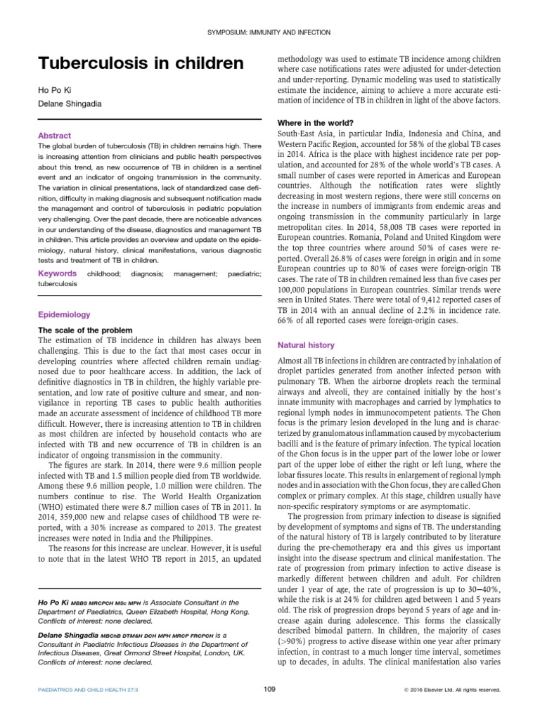 TB in Children | PDF | Tuberculosis | Health Care