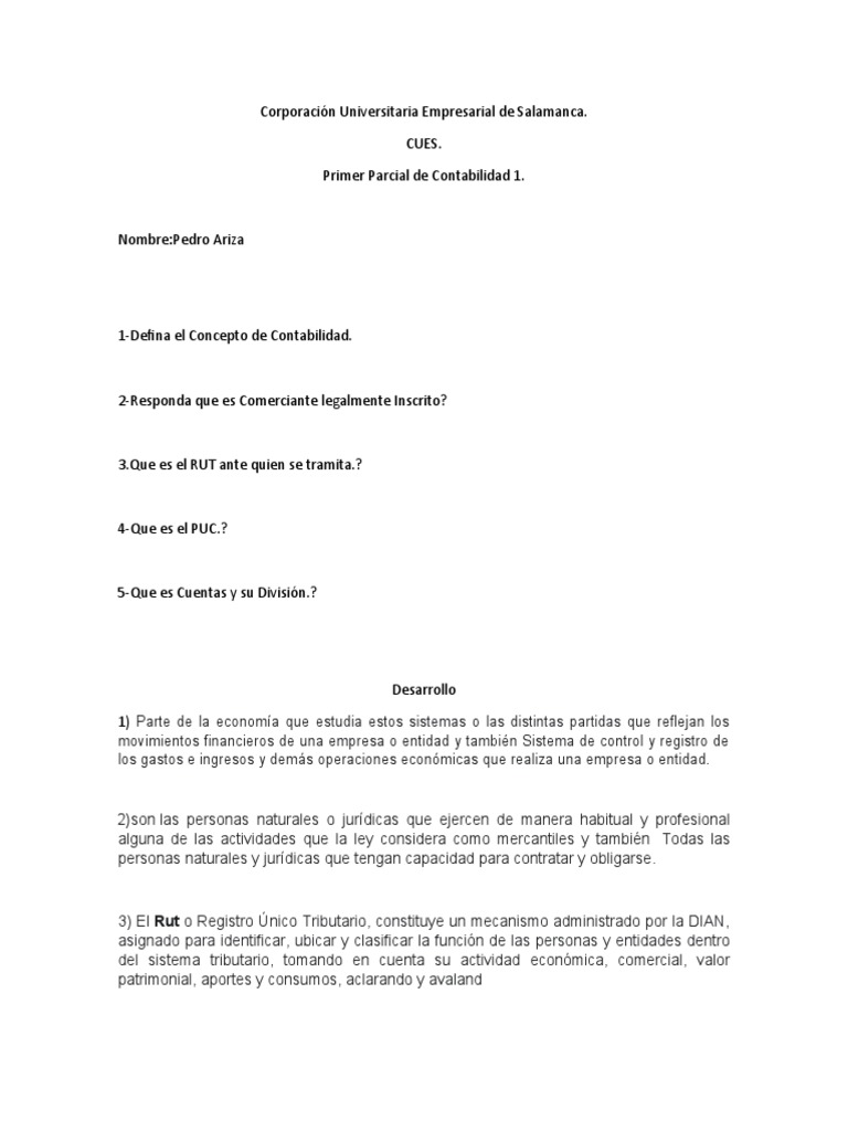 Corporación Universitaria Empresarial de Salamanca Contabilidad 1 | PDF Corporación Universitaria Empresarial de Salamanca Contabilidad 1 | PDF