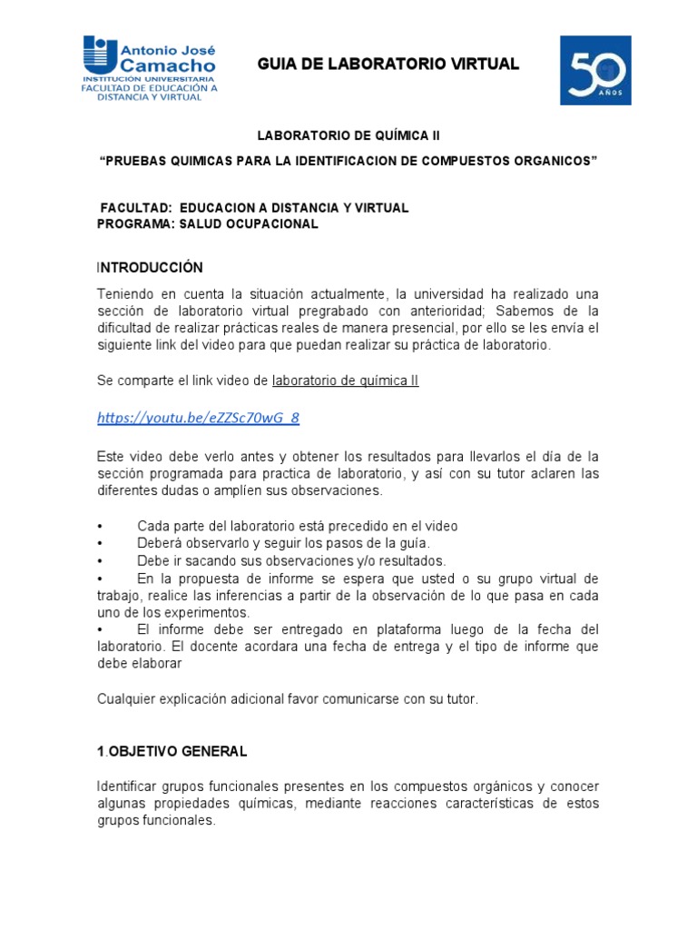 Guia Laboratorio | PDF | Alcohol | Laboratorios