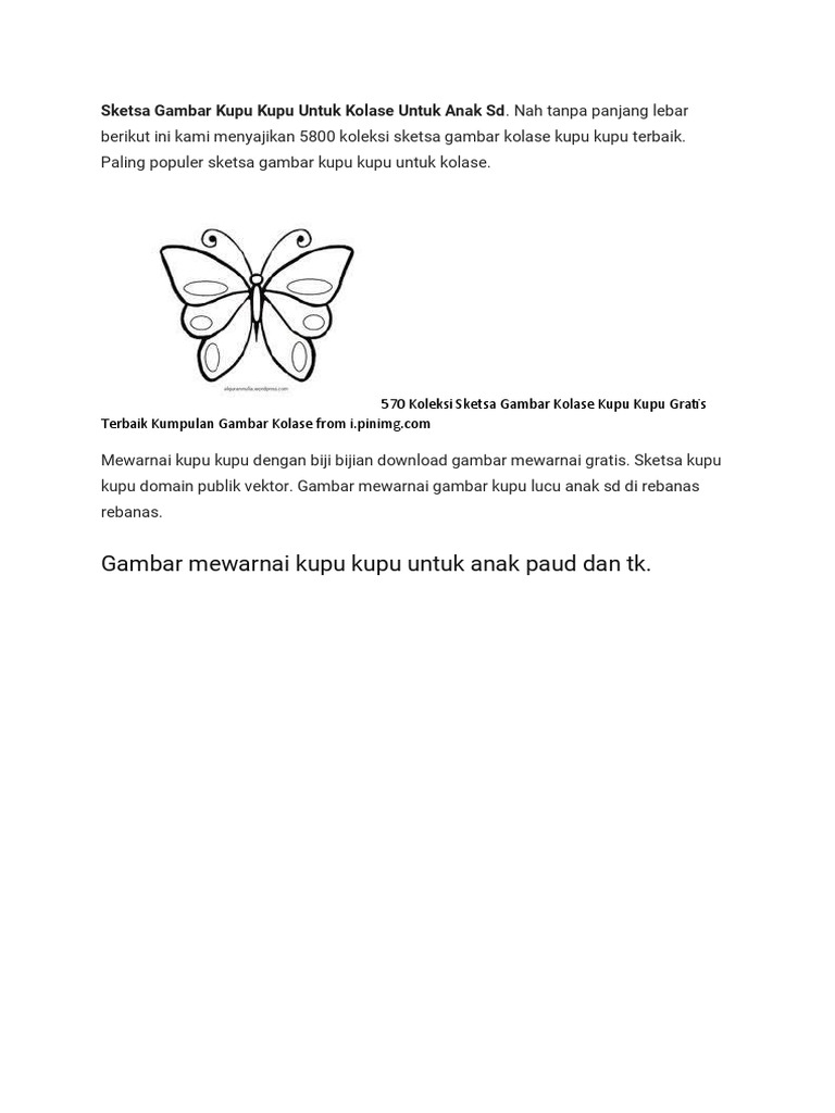 Kupu Kupu | PDF | Game & Aktivitas | Metode & Bahan Ajar