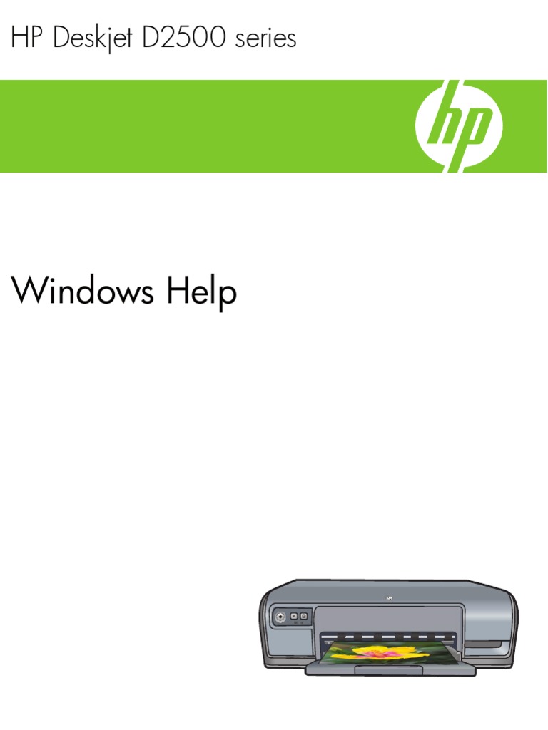 Windows Help: HP Deskjet D2500 Series | PDF